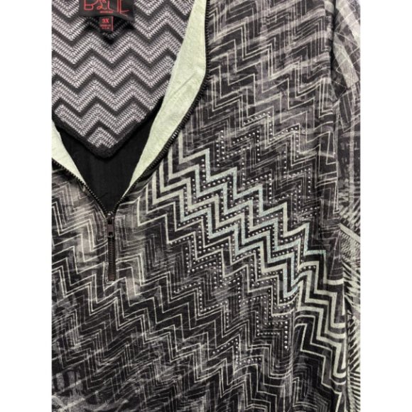 French Blue | Tops | French Blue Top Edgy Elegance In Black White And ...